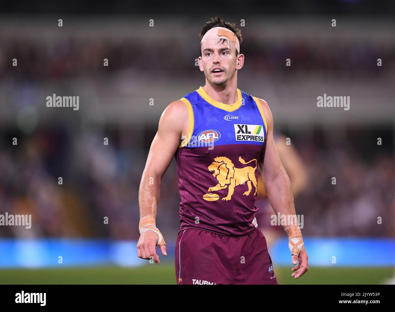 Jarryd Lyons of the Lions looks on during the AFL First Semi Final ...