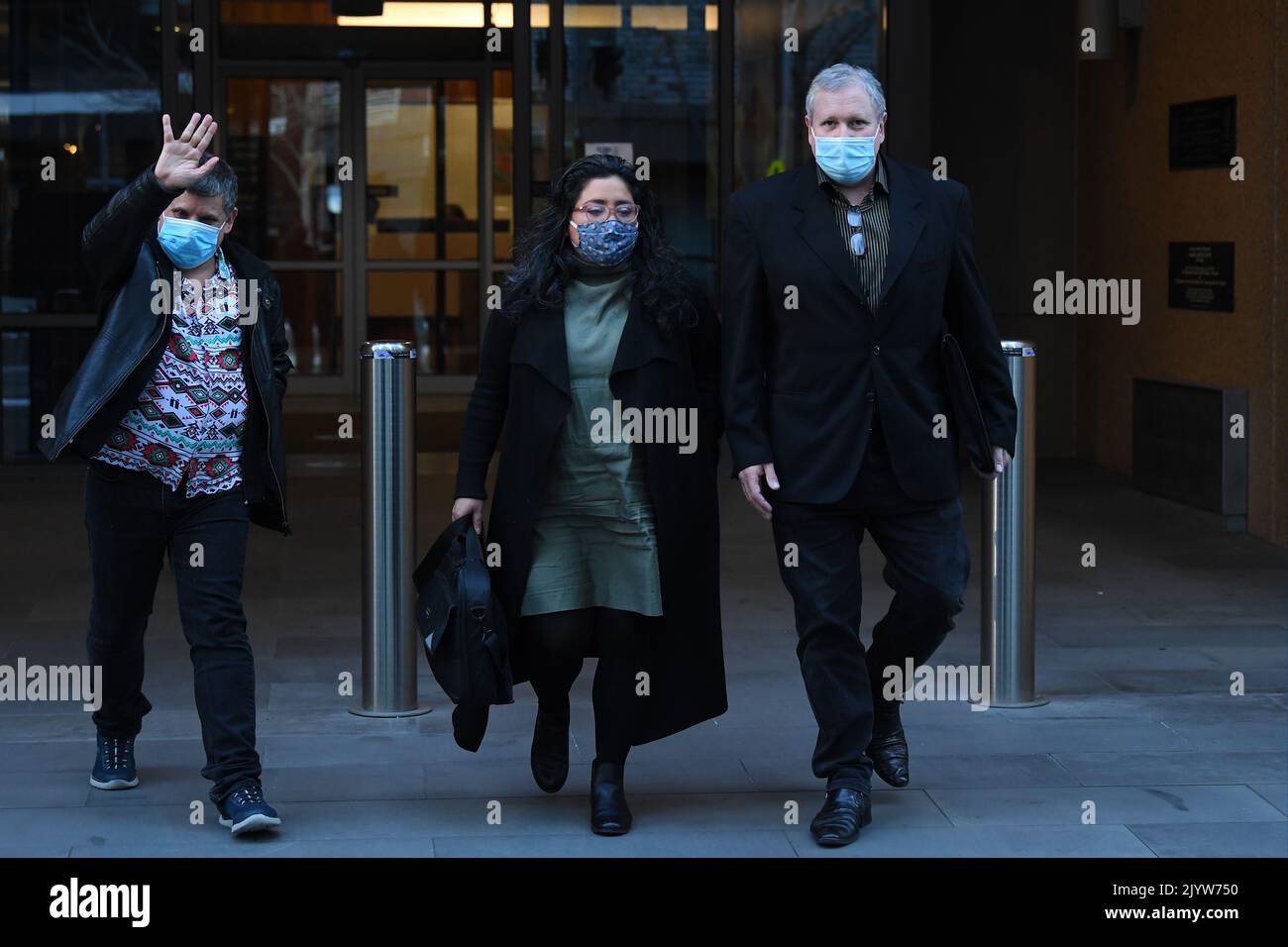 Adam (left) and Mark James (right), sons of Maria James depart from the ...