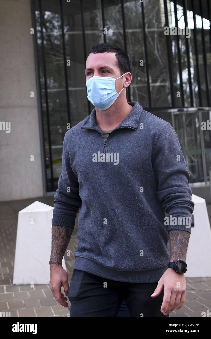 Northern Territory Police Constable Zachary Rolfe reacts as he leaves ...