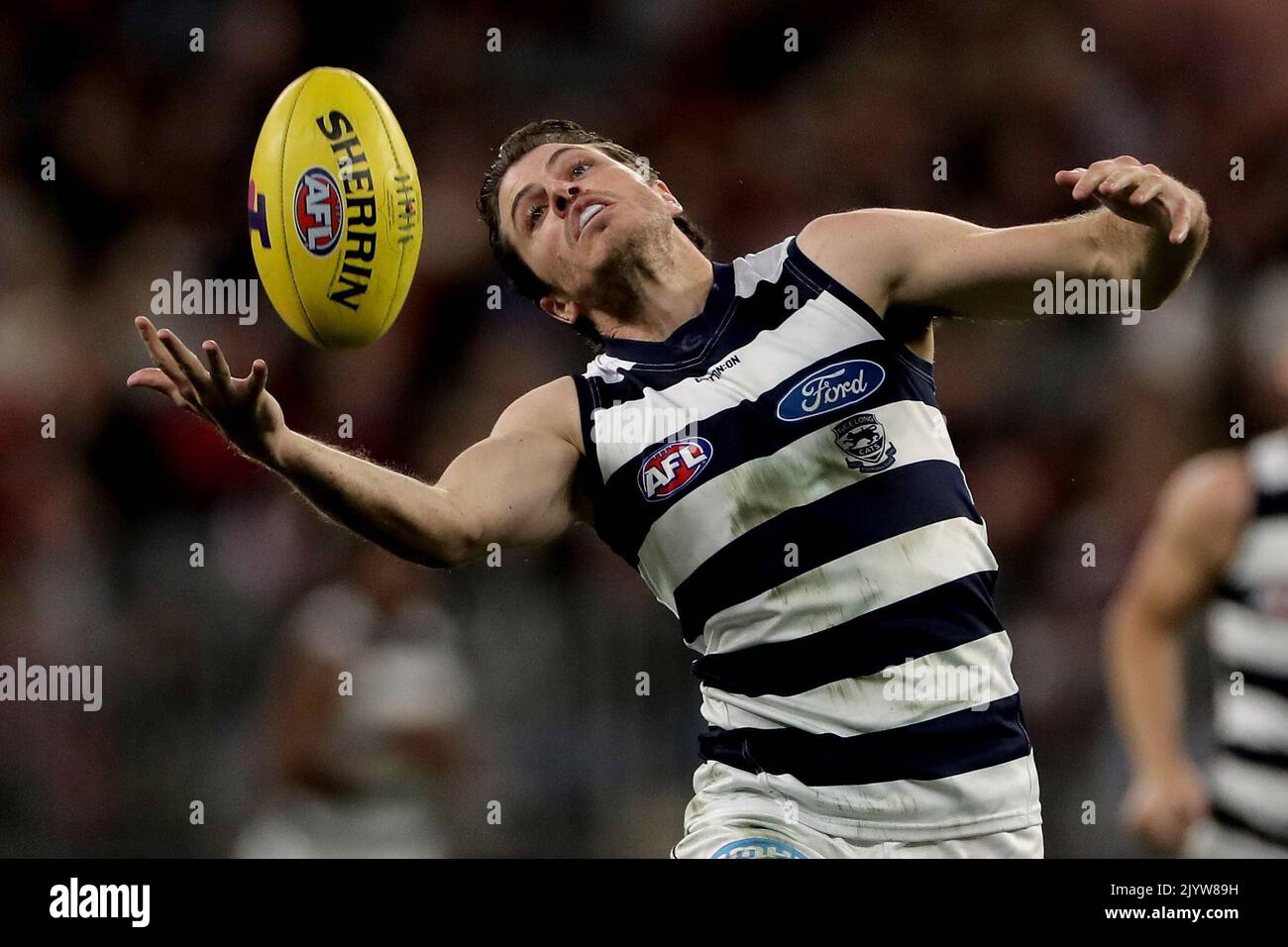 Isaac Smith of the Cats in action during the AFL Preliminary Final ...