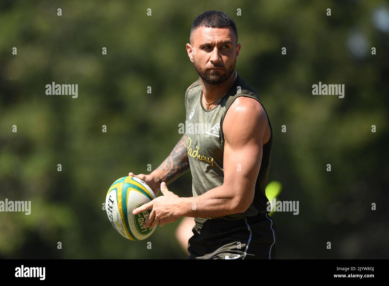 Quade Cooper in action during the Australian Wallabies training session ...