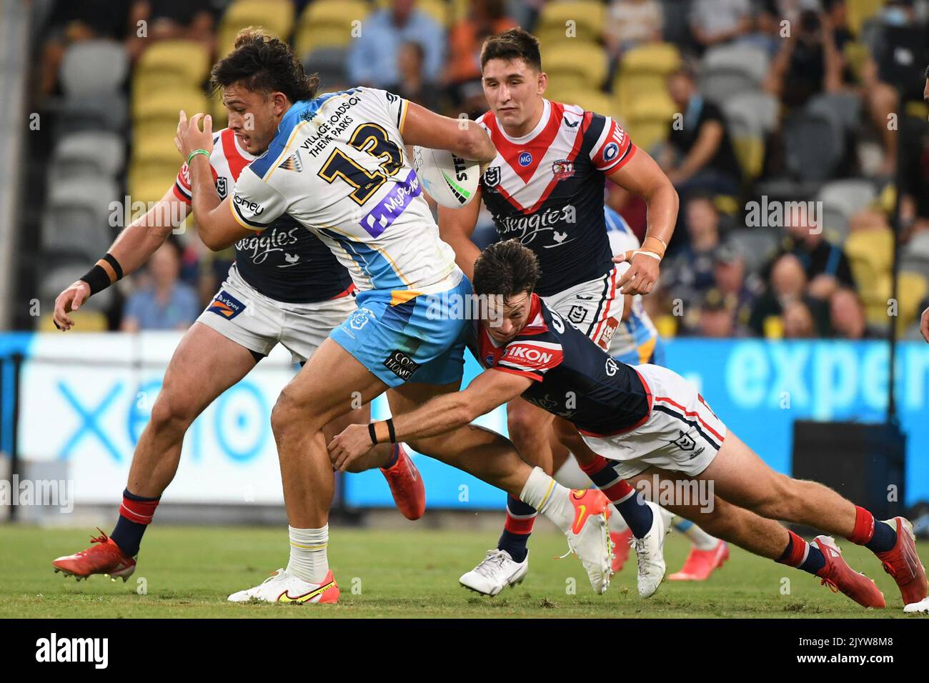 Titans Tino Fa’asuamaleaui in action during the NRL Elimination Final ...