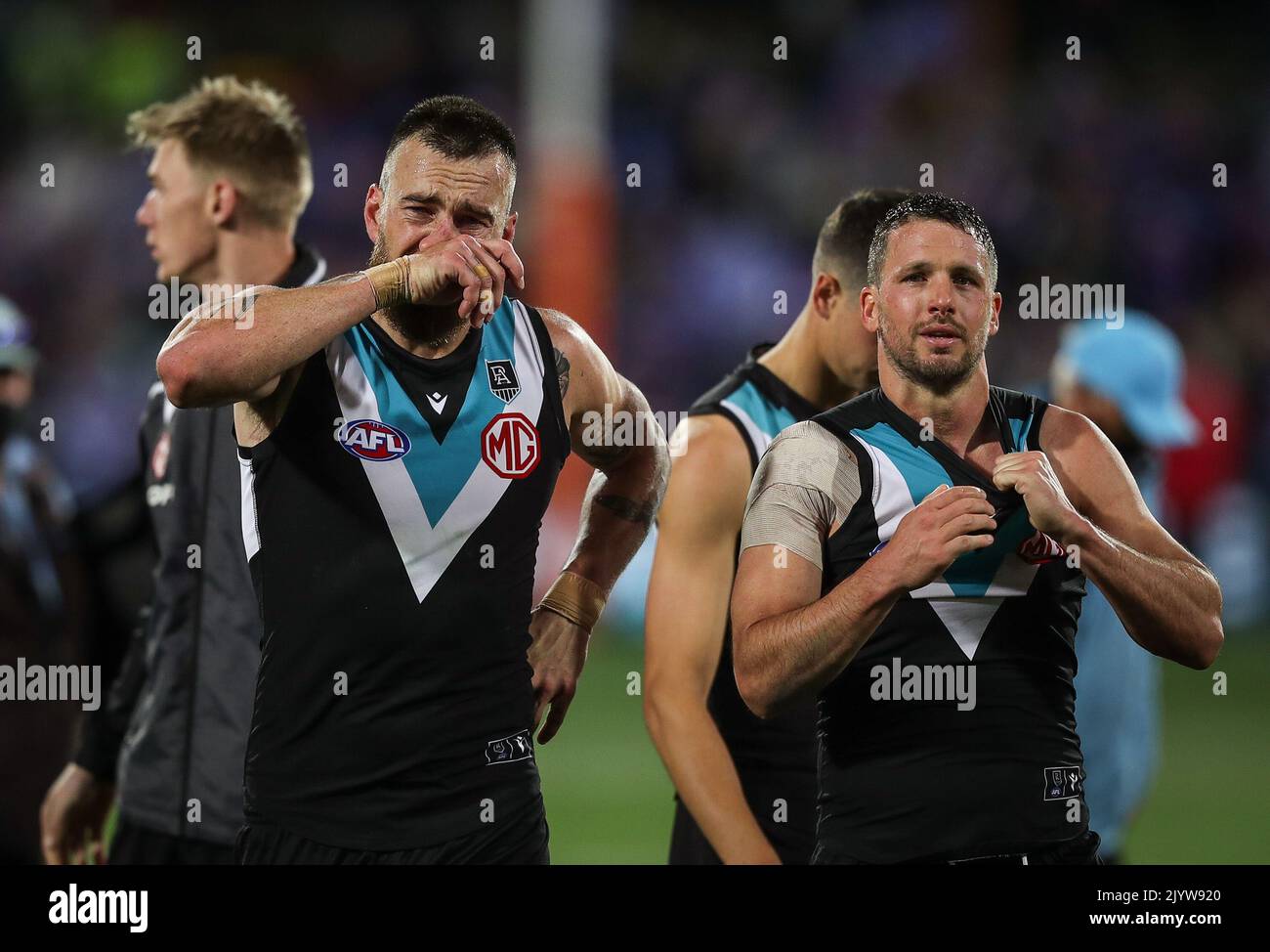 Charlie Dixon and Travis Boak of the Power in tears after the loss ...