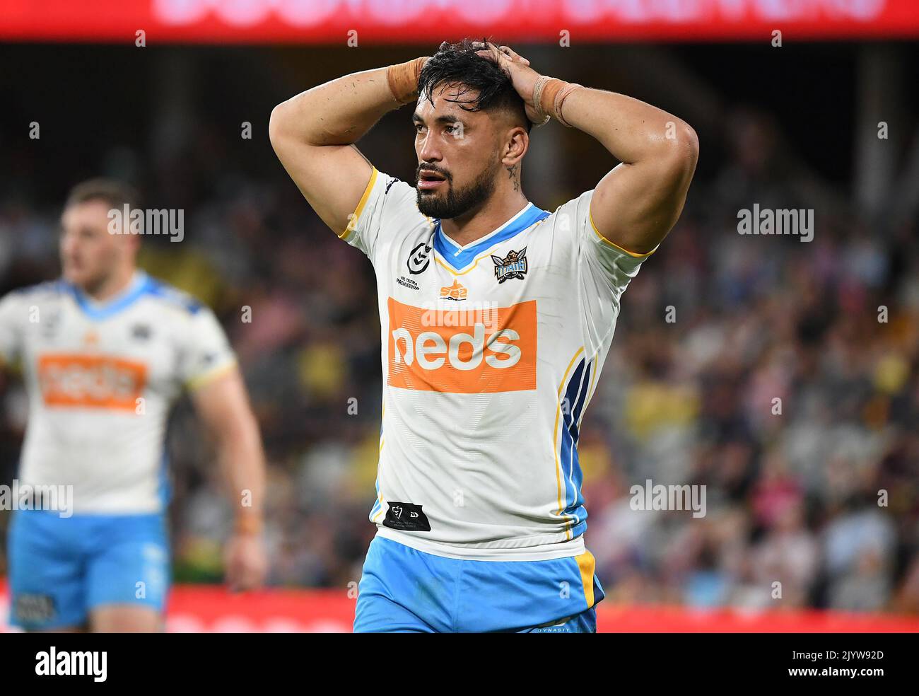 Patrick Herbert of the Titans reacts following the NRL Elimination ...