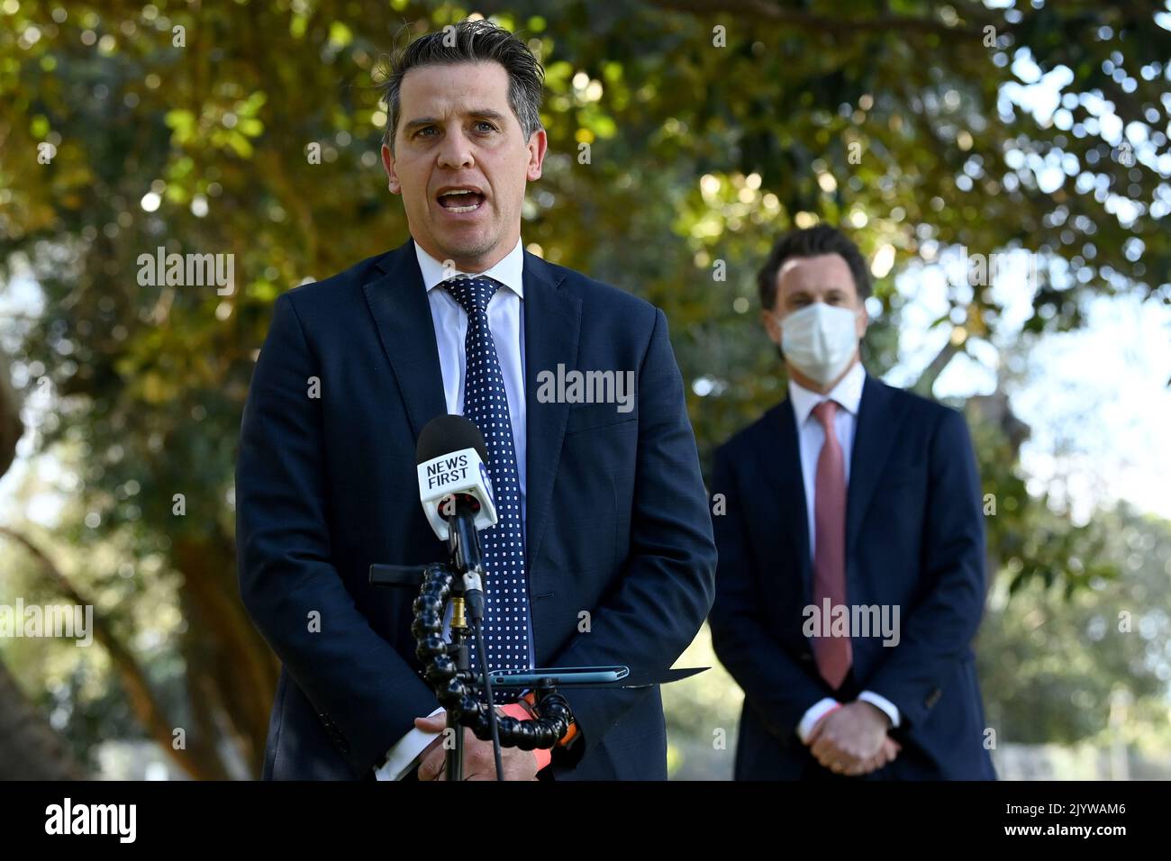 NSW Shadow Minister for Health Ryan Park speaks to the media during a ...