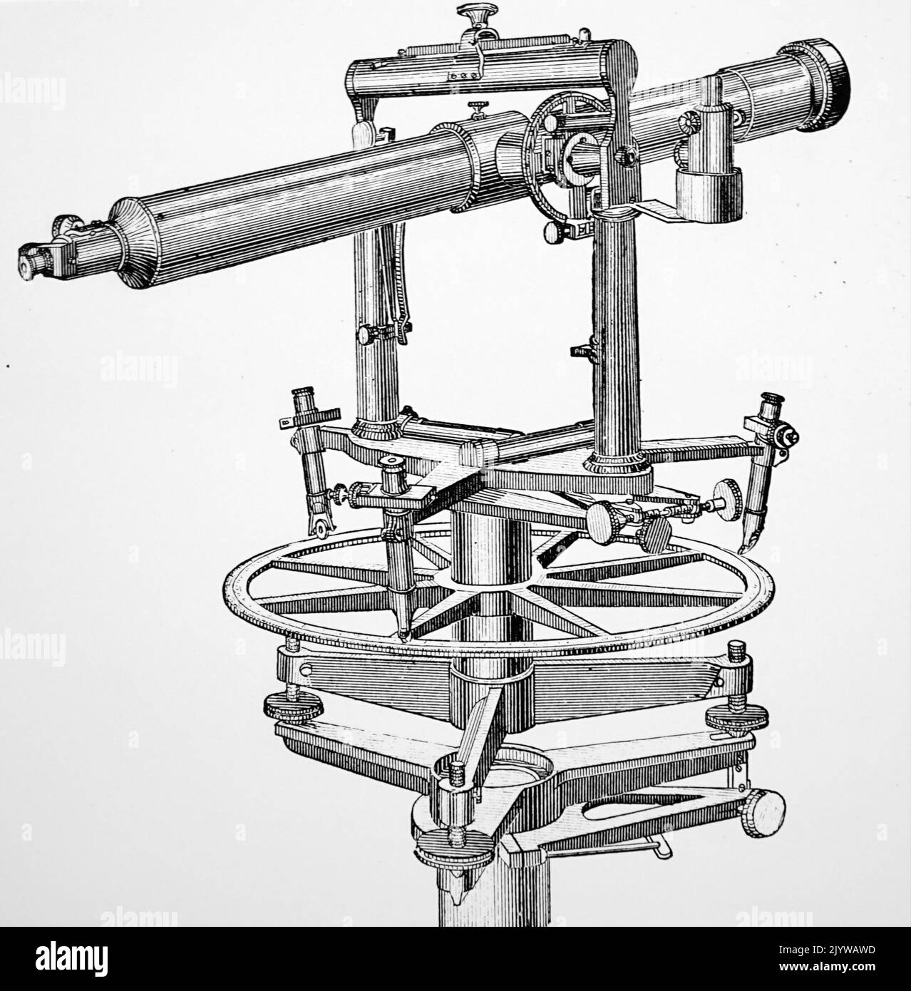Illustration depicting William Würdemann's Theodolite, a precise level ...