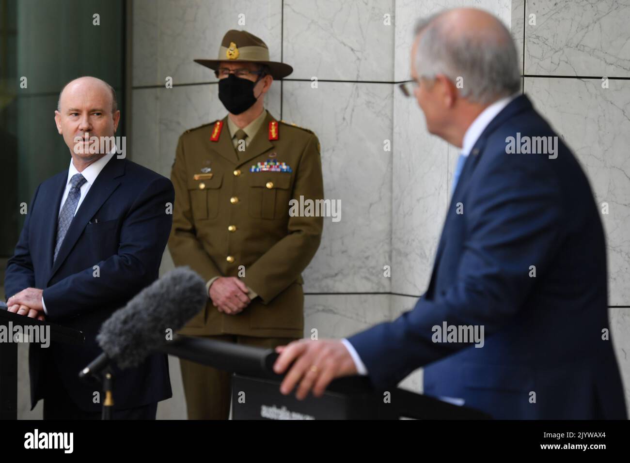 Department of Defence Secretary Greg Moriarty, Chief of the Australian Defence Force (ADF ...