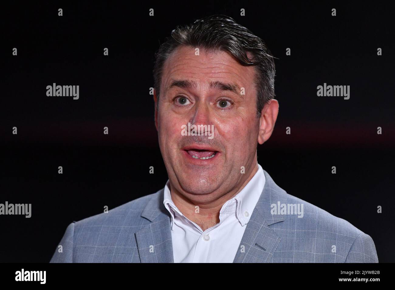 Member for Rockdale Steve Kamper during a doorstop in at UFC GYM at ...