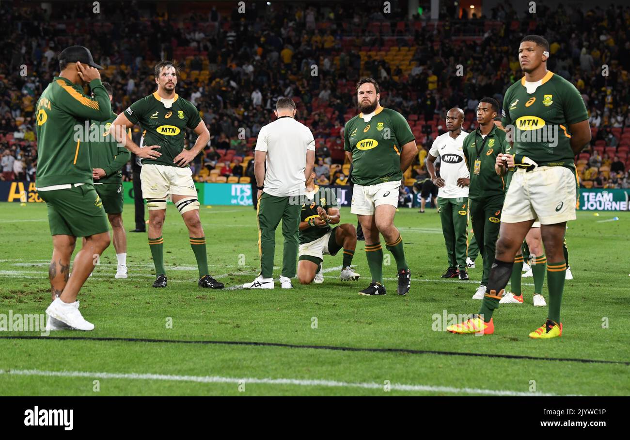 Springboks players react after losing the Round 4 Rugby Championship ...