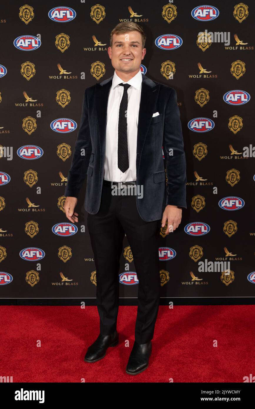 Ollie Wines of the Power poses for a photo at the 2021 Brownlow Medal ...