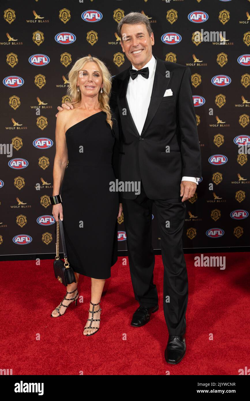 Rick Ardon and his Wife, Erin, pose for a photo at the 2021 Brownlow ...