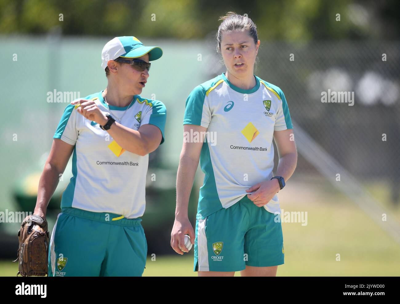 Molly Strano (right) is seen during an Australian Women's Cricket Team ...