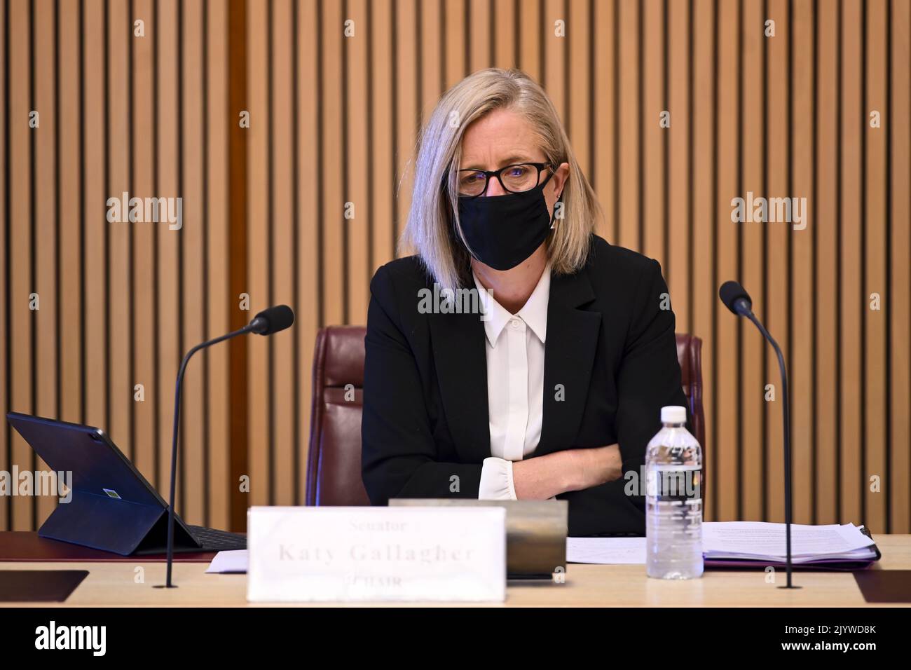 Senator Katy Gallagher speaks during a Senate inquiry at Parliament ...