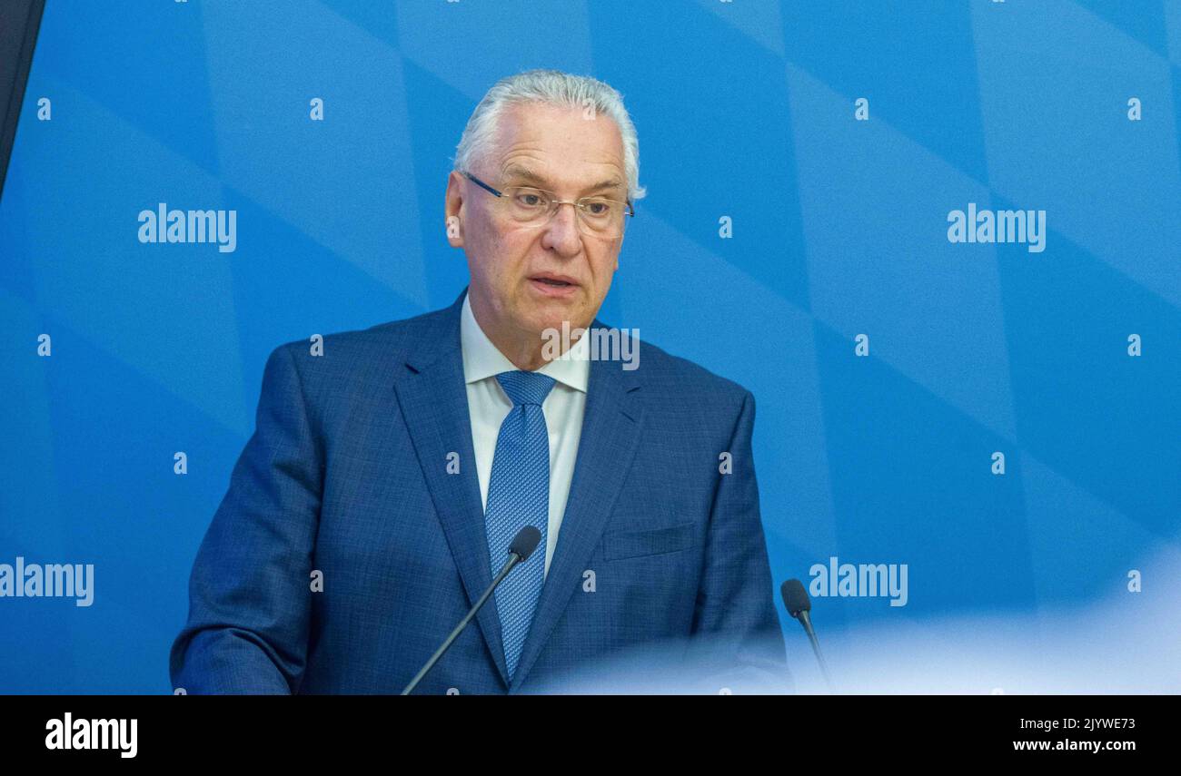 Munich, Bavaria, Germany. 8th Sep, 2022. Bavarian Interior Minister JOACHIM HERRMANN. The ...