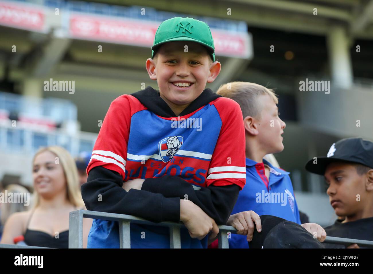 Bulldogs fans are seen during Grand Final Open Training at Optus ...