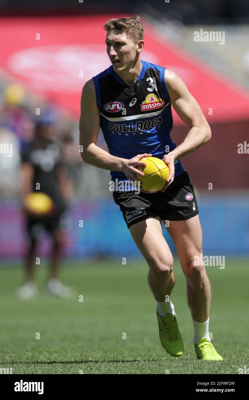 Bailey Dale of the Bulldogs is seen during Grand Final Open Training at ...