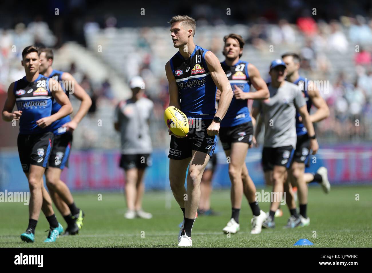 Josh Schache of the Bulldogs is seen during Grand Final Open Training ...