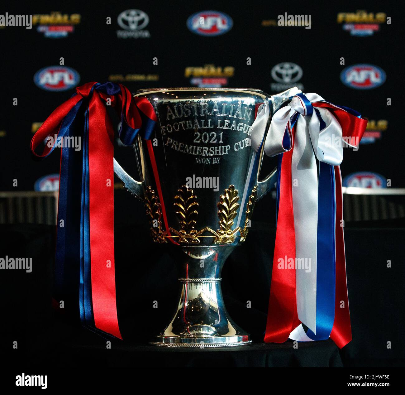 A general picture of the 2021 AFL Premiership Cup before an AFL Grand ...