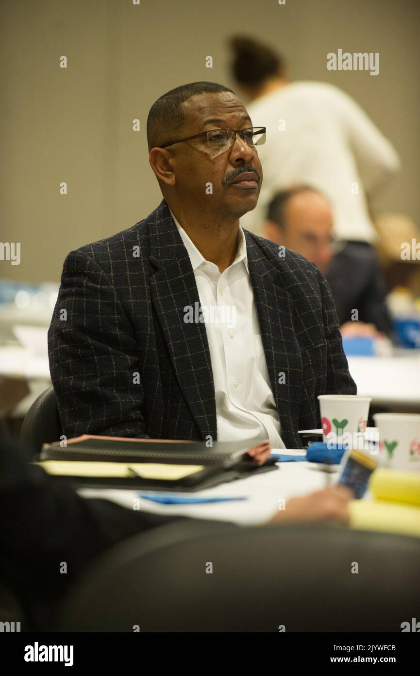 Senior Executive Service (SES) staff meeting, HUD headquarters Stock ...