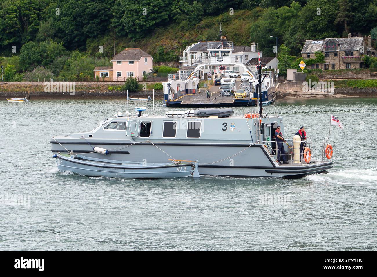 Dartmouth, Devon, UK. 25th July, 2022. An armed naval boat on the River ...