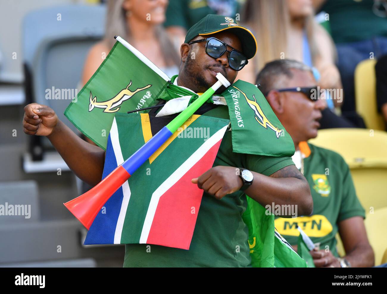 Springboks fans are seen during the Rugby Championship Round 5 match ...