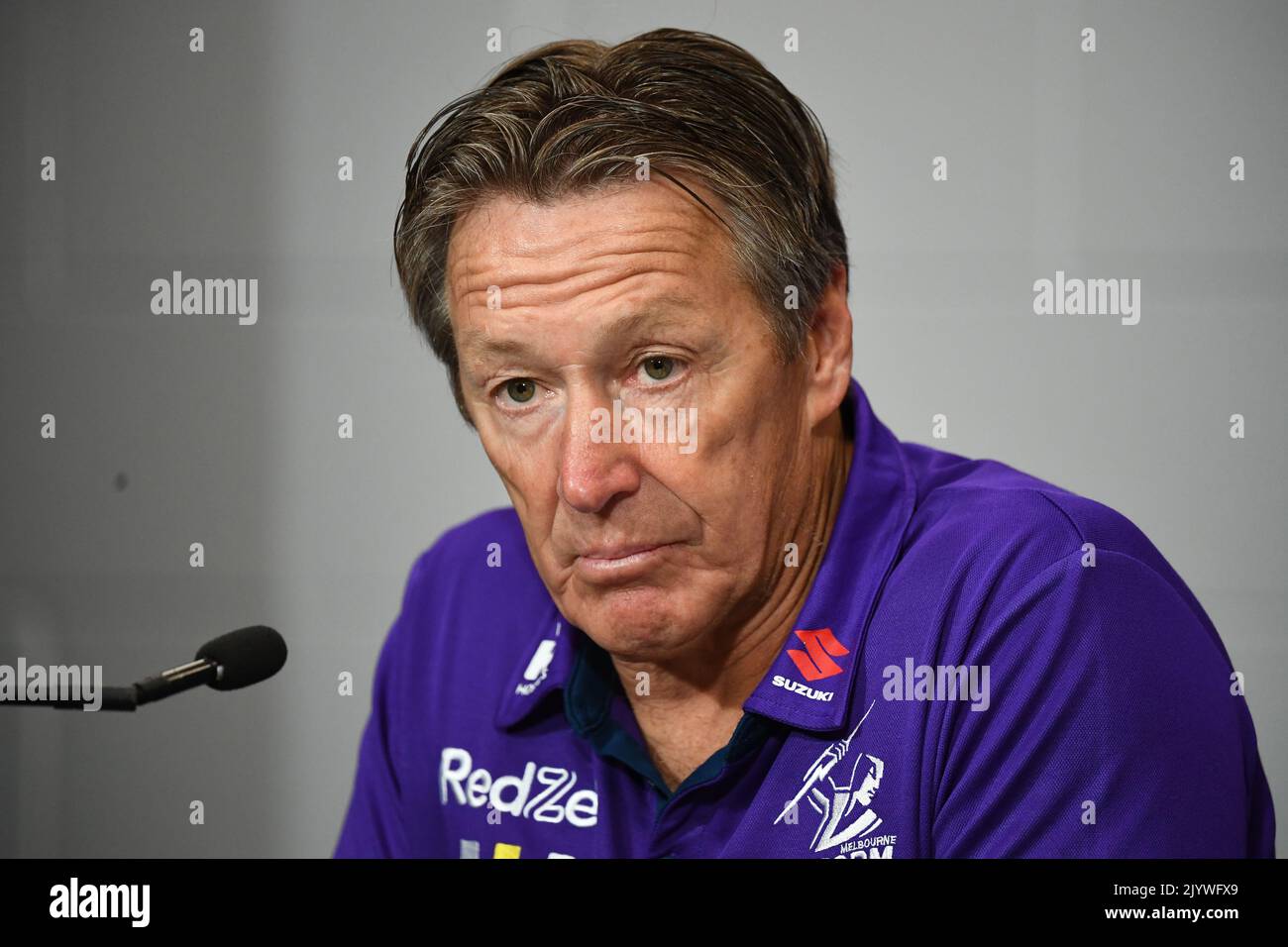 Storm coach Craig Bellamy at a press conference after the NRL ...