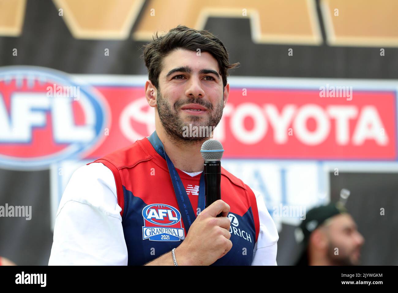 Christian Petracca of the Demons is seen during a Grand Final Winners ...