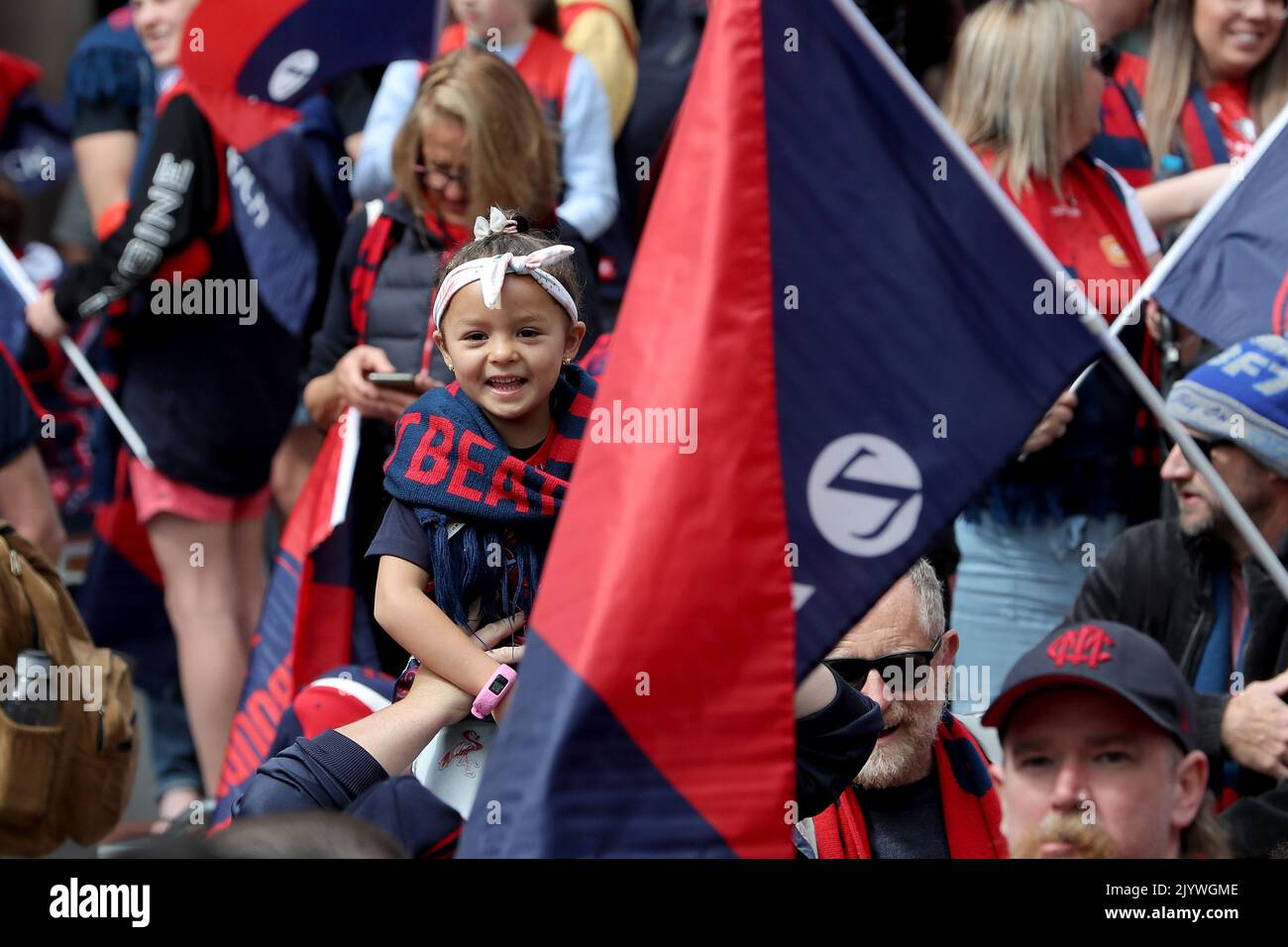 Demons fans are seen during a Grand Final Winners Celebration event at ...