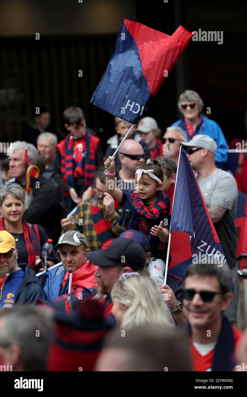 Demons fans are seen during a Grand Final Winners Celebration event at ...