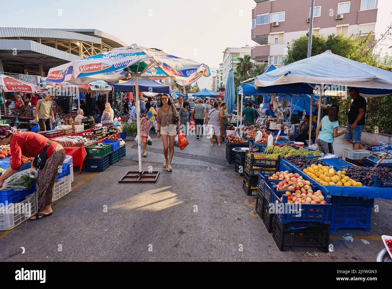 ANTALYA, TURKEY - SEPTEMBER 3, 2022: People at the local traditional ...