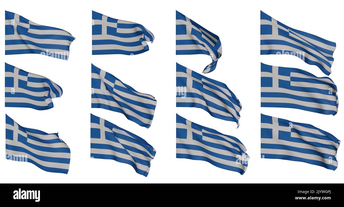Greece flag, Greece flags collection, Flags of different shaped 12 flag ...