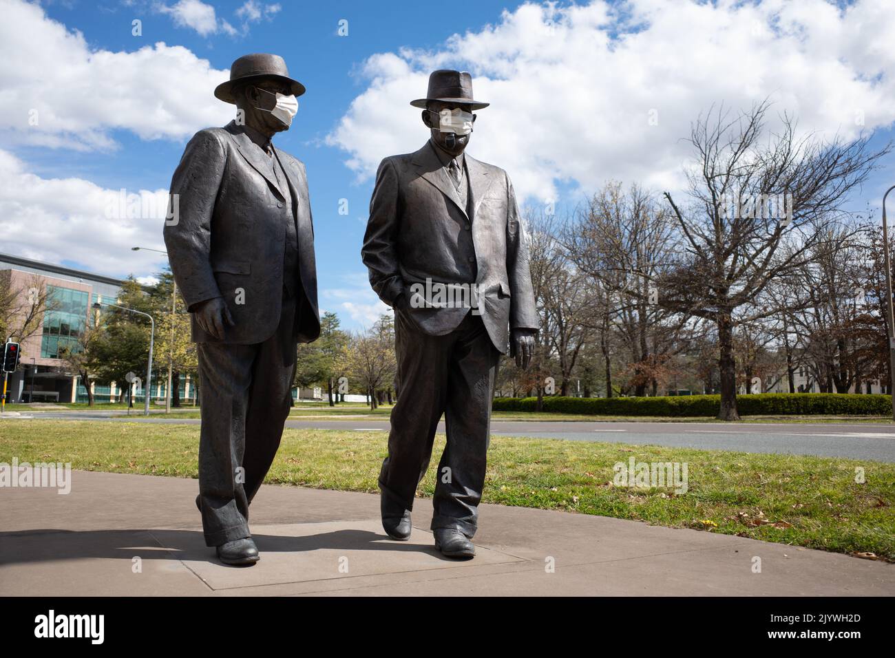 The statue of the late Australian Prime Minister John Curtin and ...