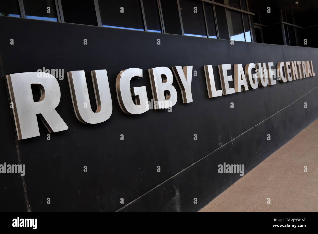Signage at Rugby League Central, the headquarters of the National Rugby ...