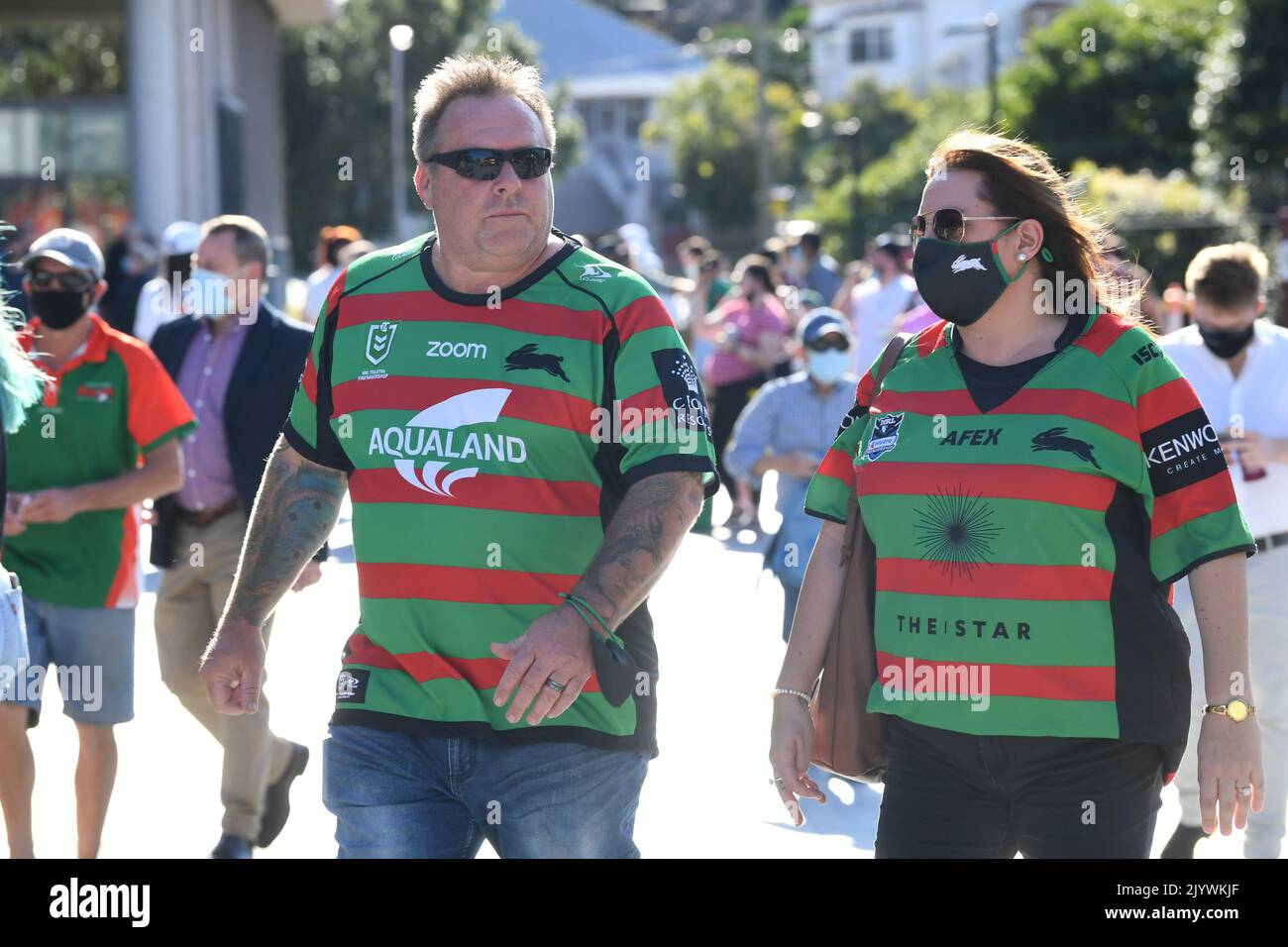 Rabbitohs fans are seen before the NRL Grand Final between the Penrith ...