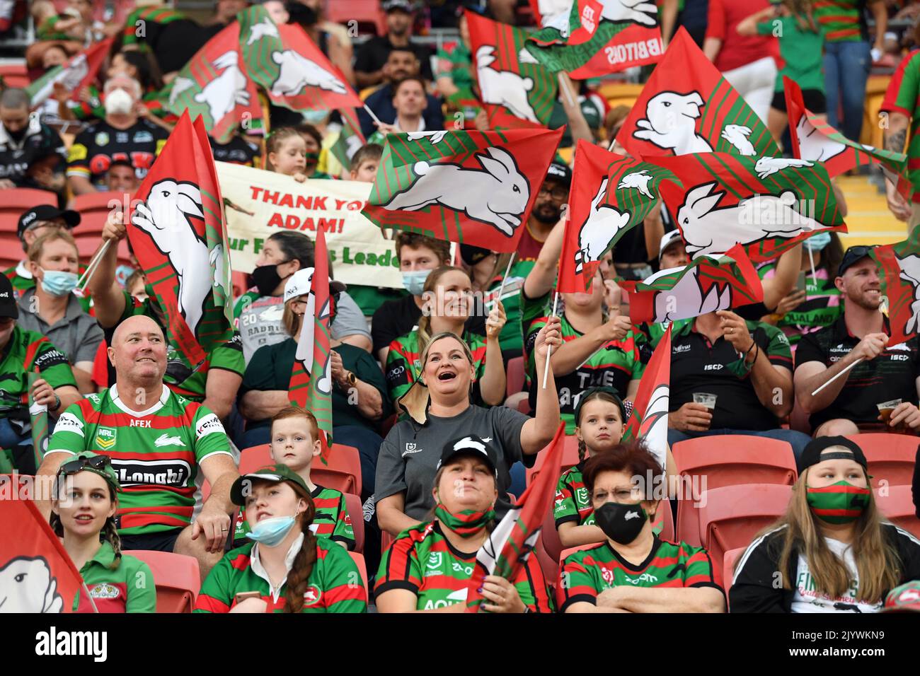 Rabbitohs fans are seen before the NRL Grand Final between the Penrith ...