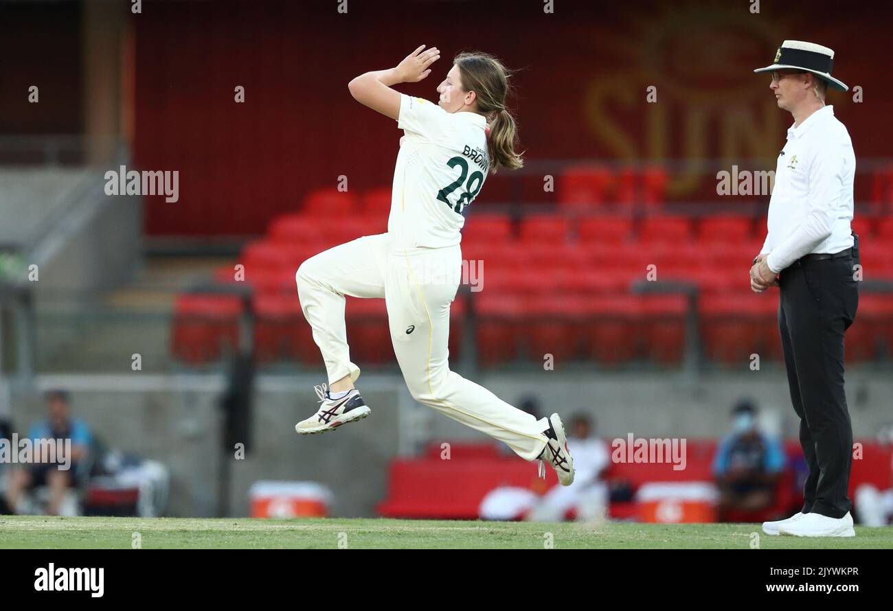 Australia's Darcie Brown in action during day 4 of the Test match ...