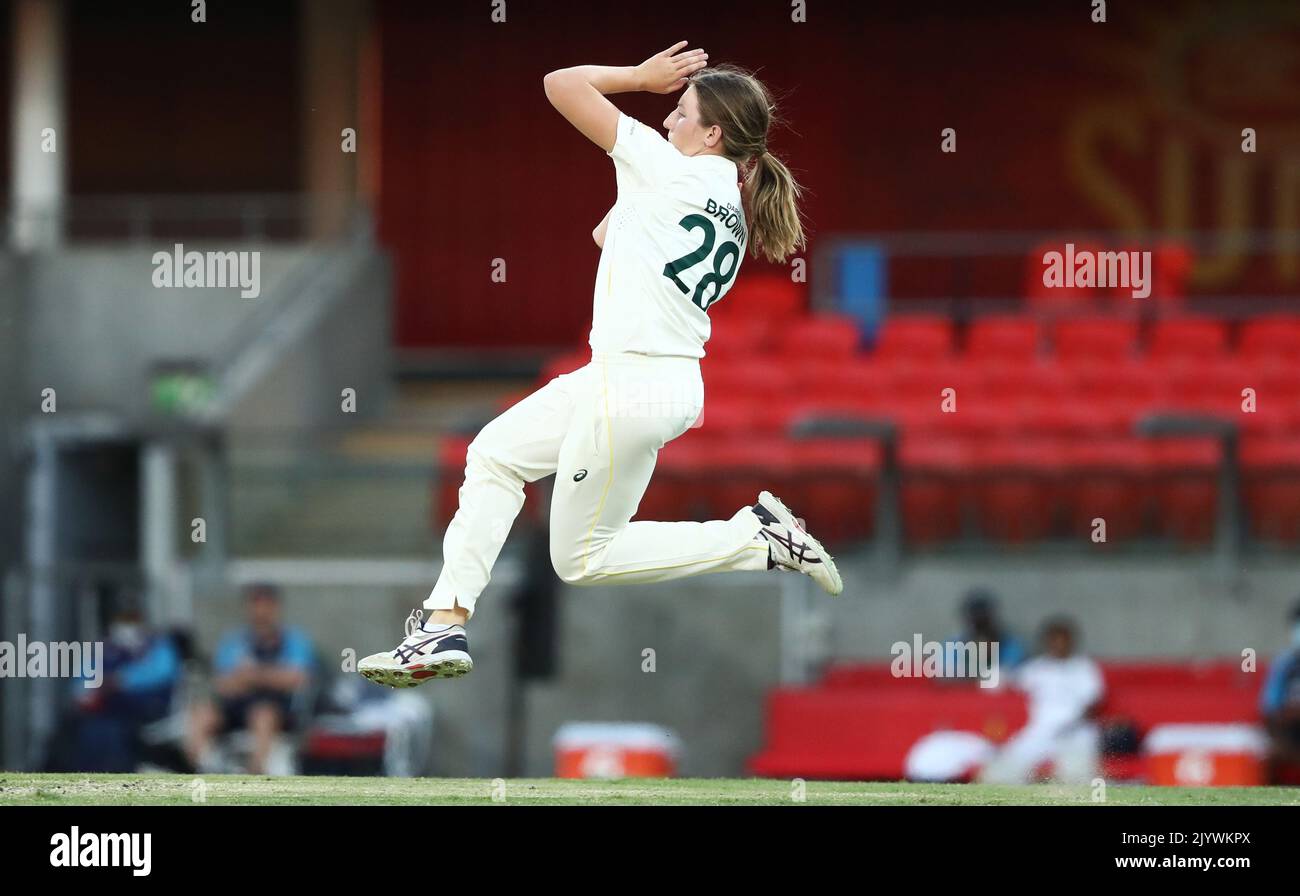 Australia's Darcie Brown in action during day 4 of the Test match ...