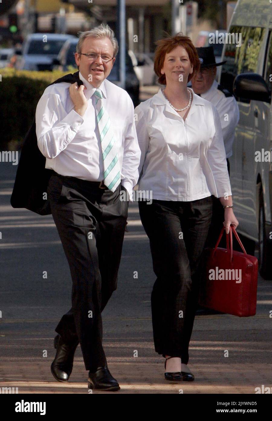Prime Minister Kevin Rudd arrives at the Northern Territory Parliament ...