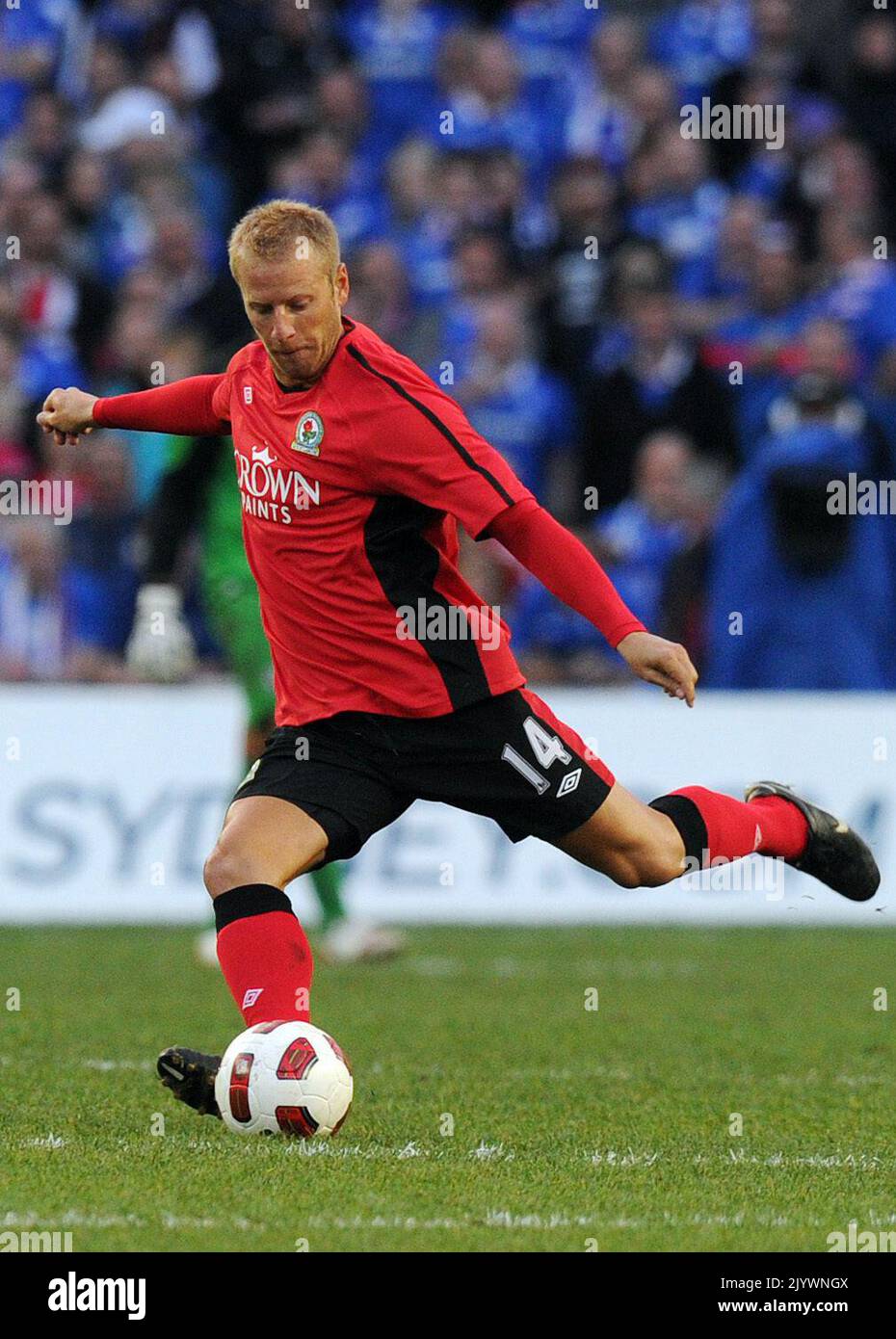 Blackburn Rovers' Vince Grella kick the ball in the match against ...