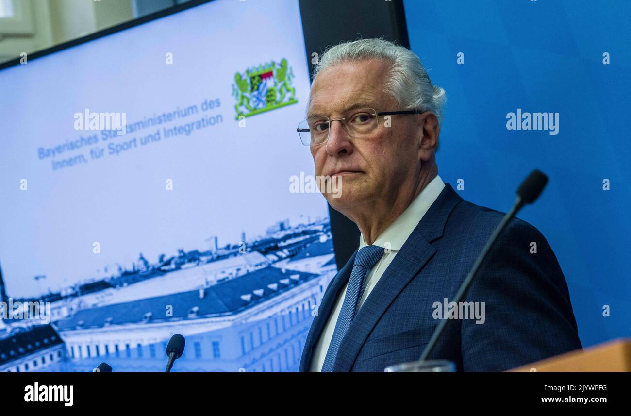 Munich, Bavaria, Germany. 8th Sep, 2022. Bavarian Interior Minister JOACHIM HERRMANN. The ...