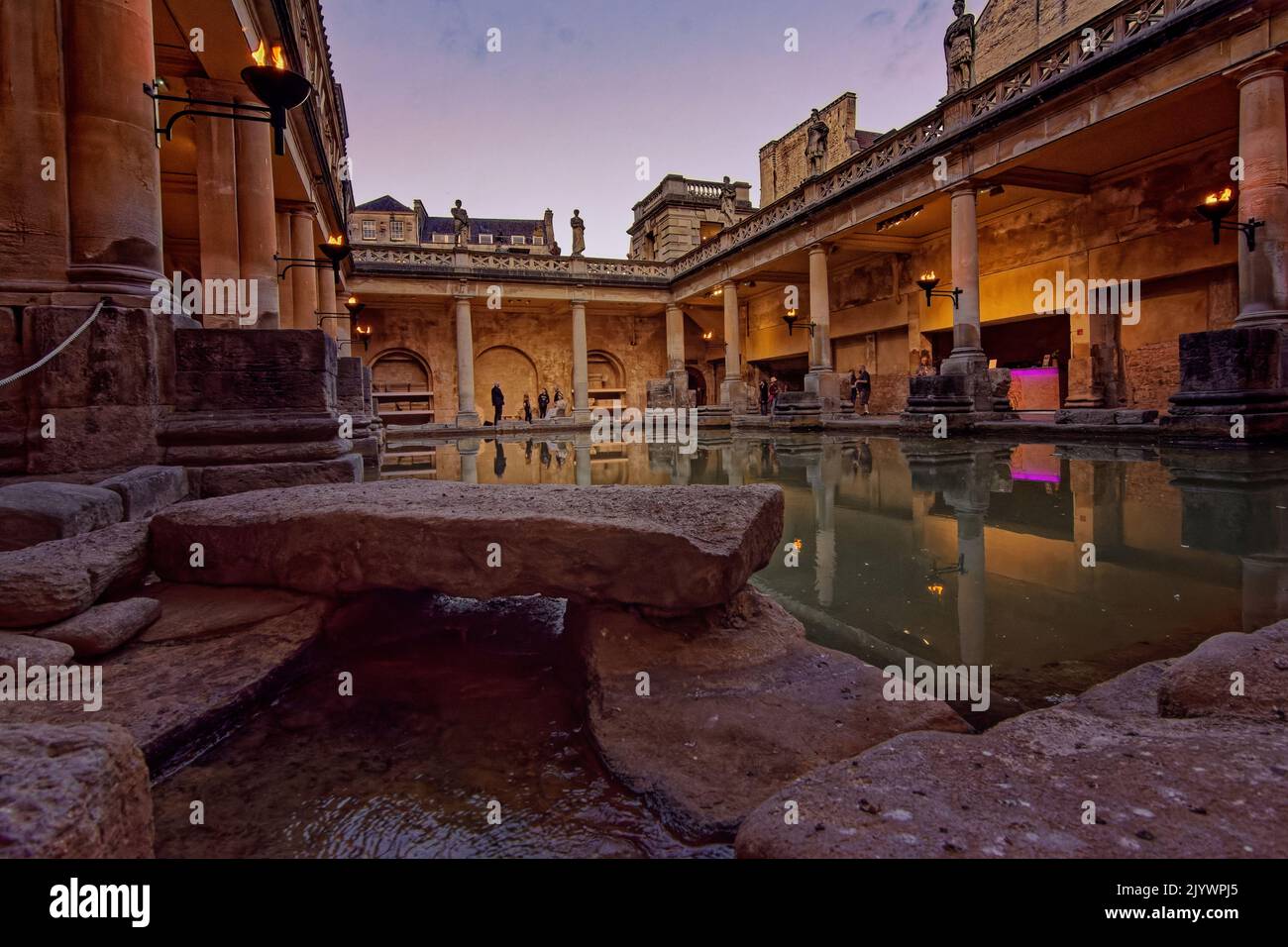 Roman Baths sunset Stock Photo - Alamy