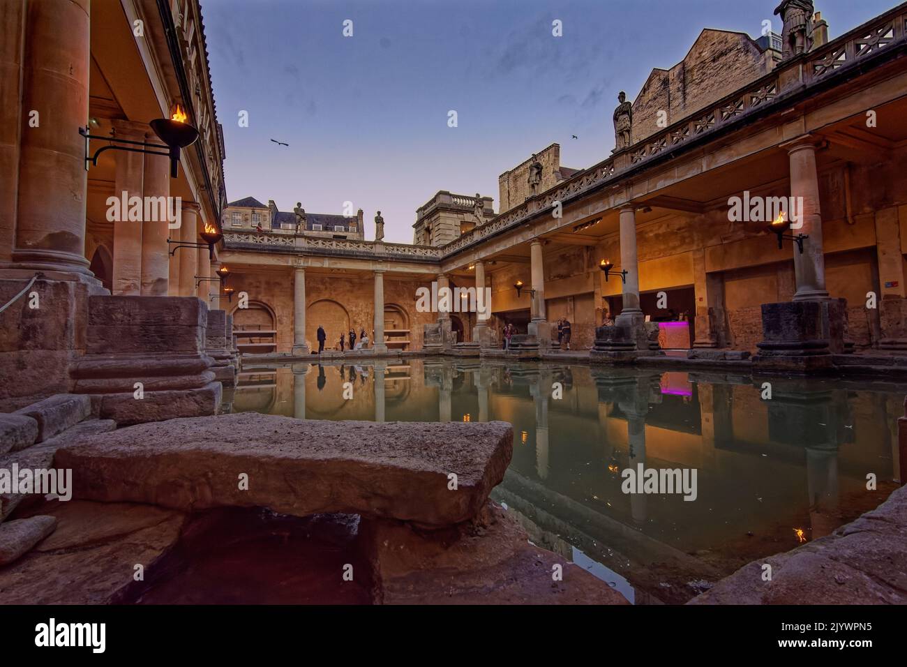 Roman Baths sunset Stock Photo - Alamy