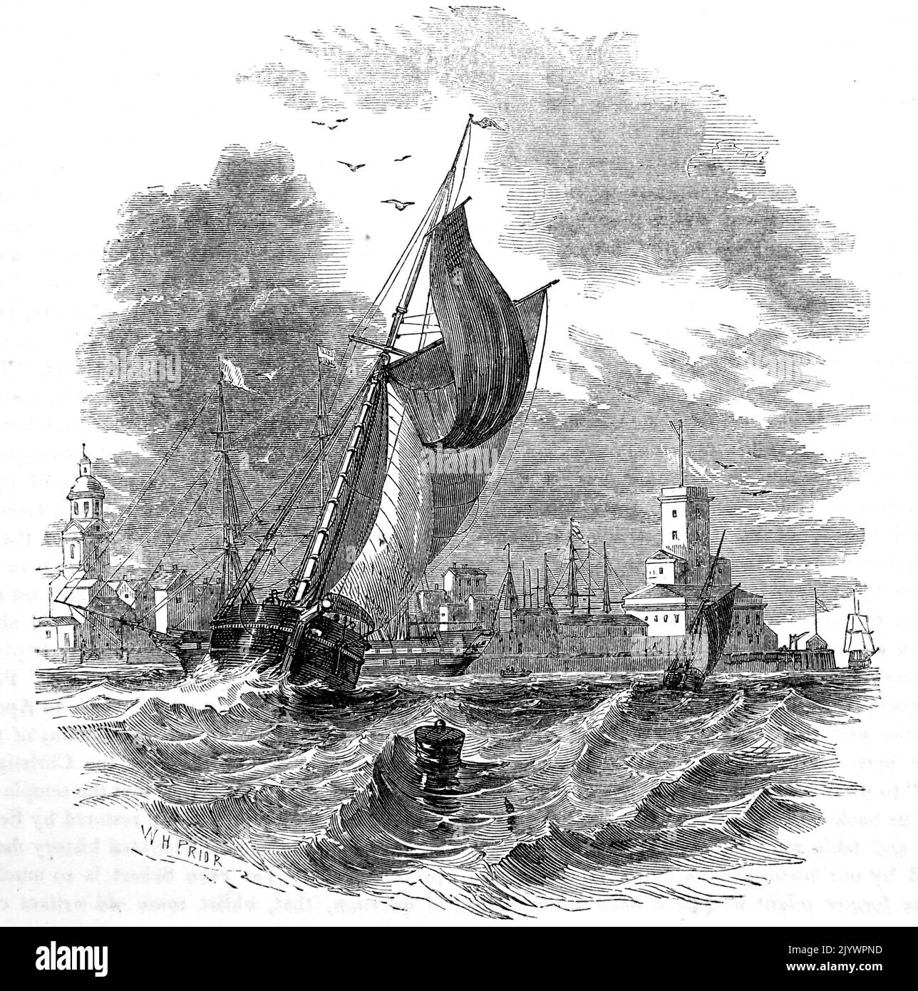 Illustration depicting the Semaphore at Portsmouth. Dated 19th Century ...