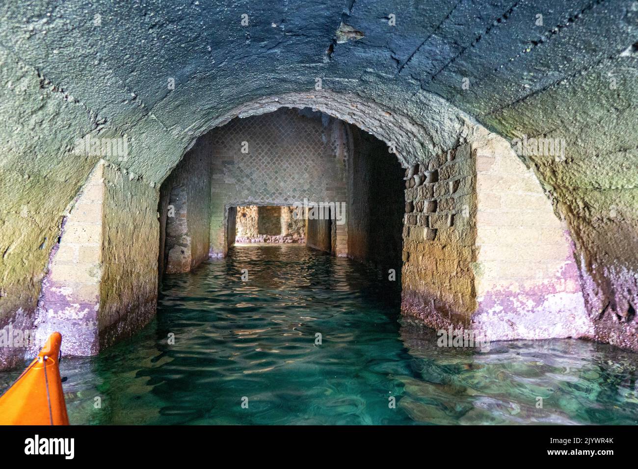 Kayak tour in Naples - palazzo degli spiriti, marechiaro Stock Photo ...