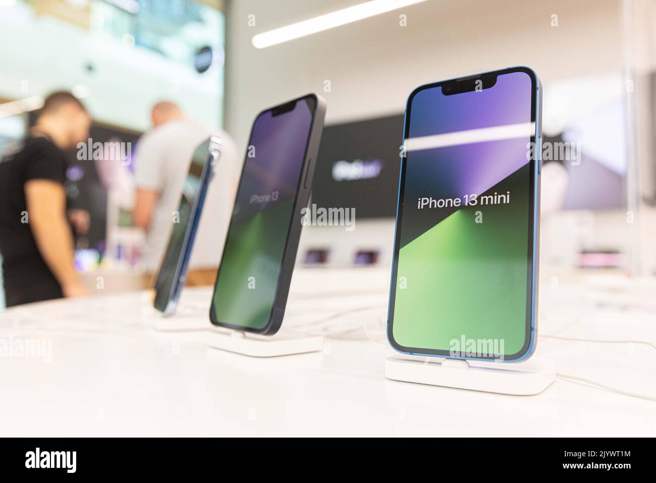 Apple’s iPhone 13 Mini seen on display inside an electronics store in ...