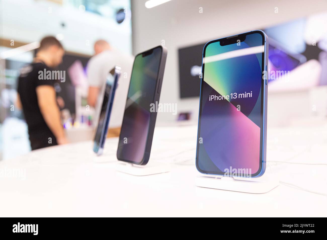 Apple’s iPhone 13 Mini seen on display inside an electronics store in ...