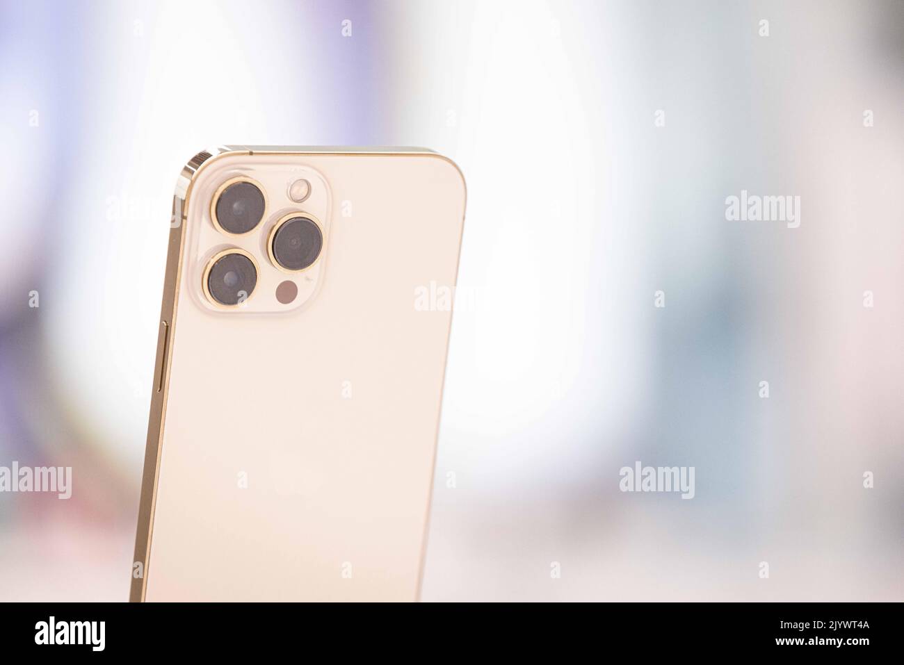 Apple’s iPhone 13 Pro Max seen on display inside an electronics store ...