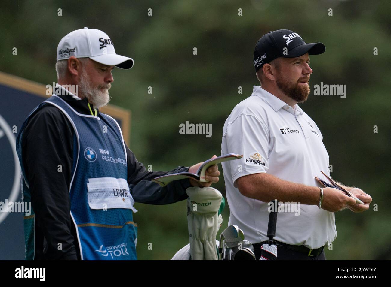 Shane Lowry (IRL) and caddie Bo Martin during the BMW PGA Championship ...