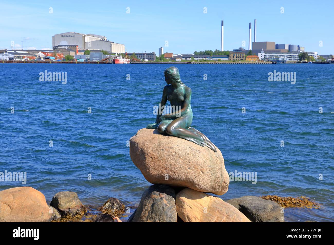 May 23 2022 - Copenhagen, Denmark: View of the Little mermaid statue in ...