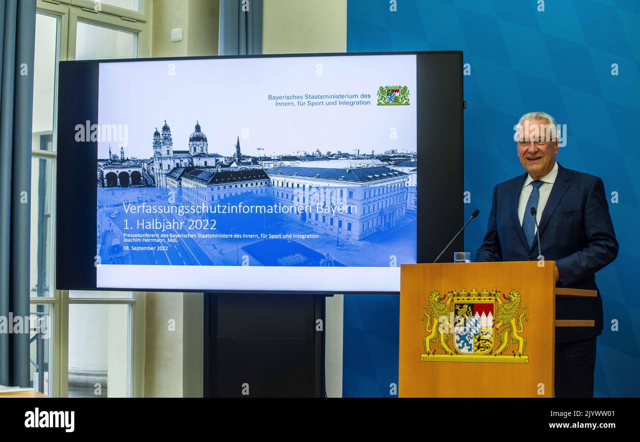 Munich, Bavaria, Germany. 8th Sep, 2022. Bavarian Interior Minister JOACHIM HERRMANN. The ...